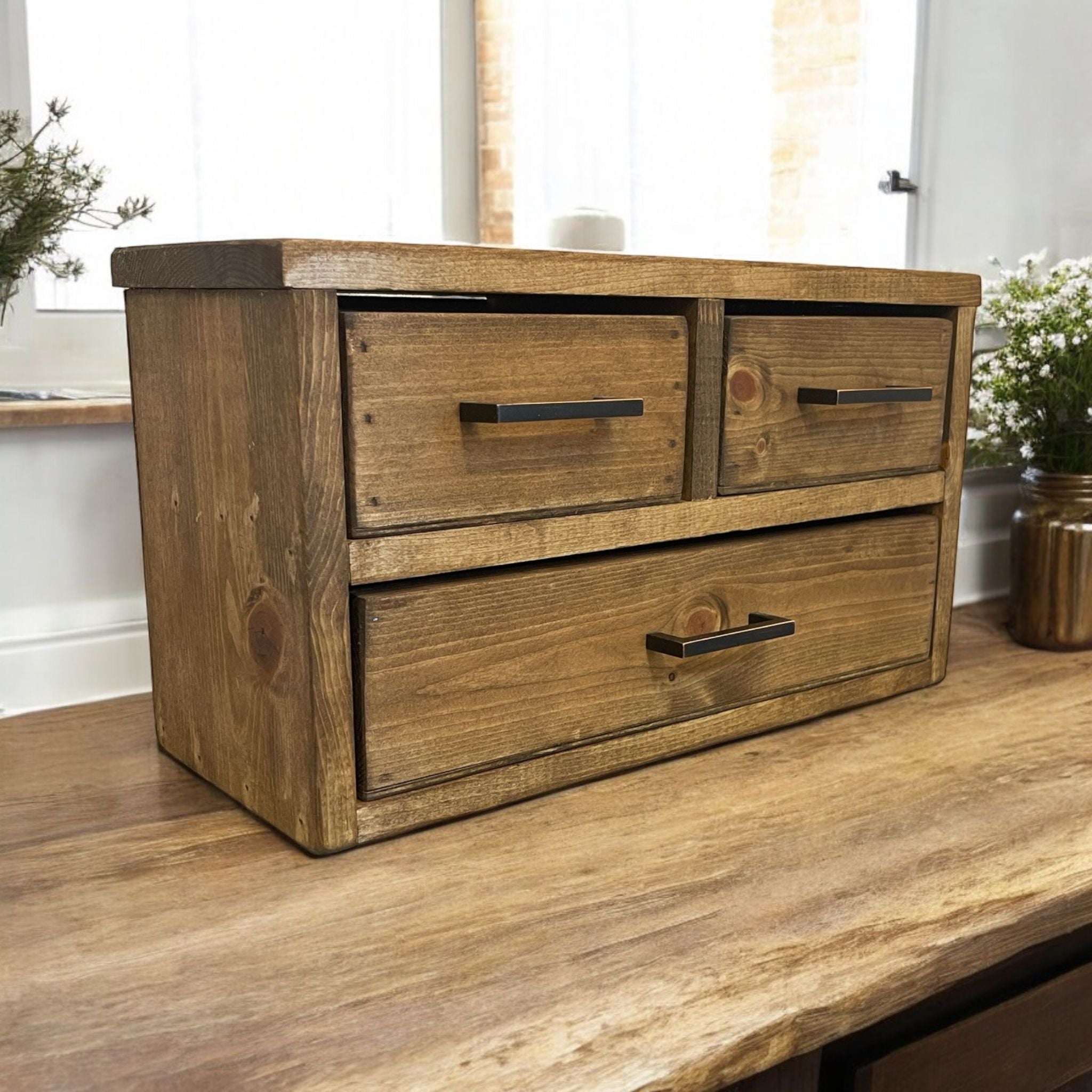 Countertop Cabinet Rustic farmhouse drawers Kitchen counter organizati Sawyer Custom Crafts