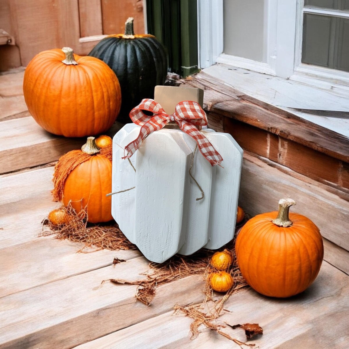 Handmade Wood Pumpkin, Fall Wooden Pumpkin Decor, Hand Painted Rustic ...